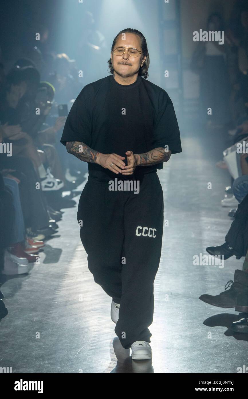 New York, United States. 18th Mar, 2022. Designer Will Chavarria walks ...