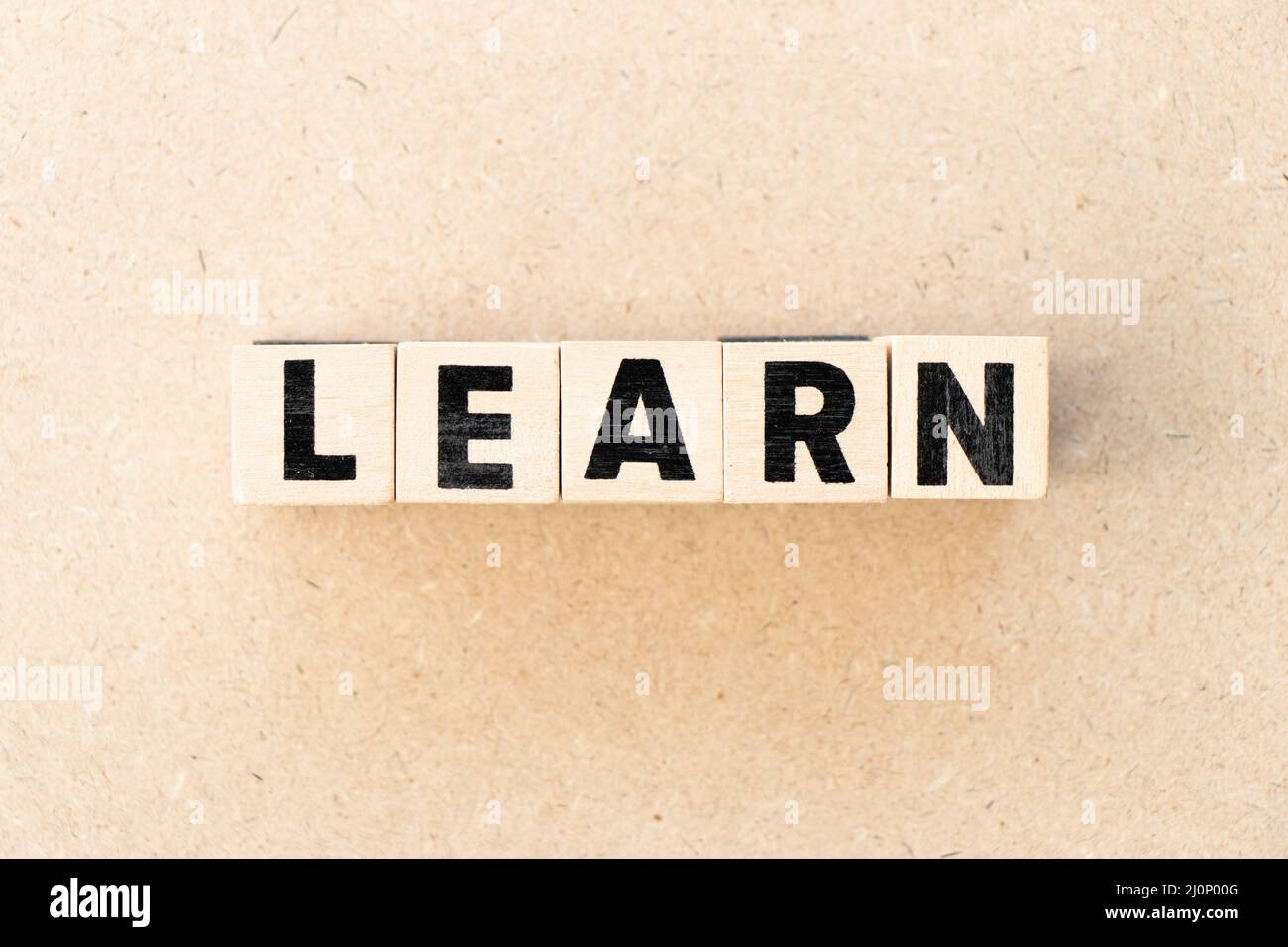 Alphabet letter block in word learn on wood background Stock Photo - Alamy