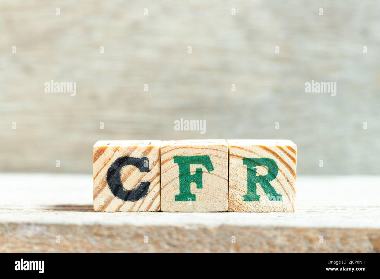 Alphabet letter block in word CFR (abbreviation Cost and freight) on ...