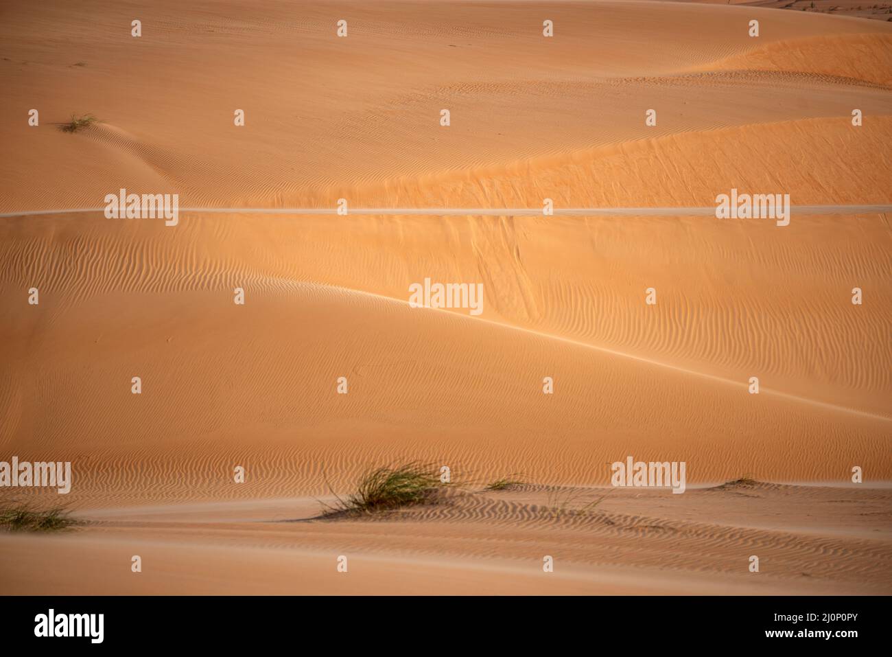 Huge yellowish/orange sand dunes on the track to Chinguetti, Mauritania ...