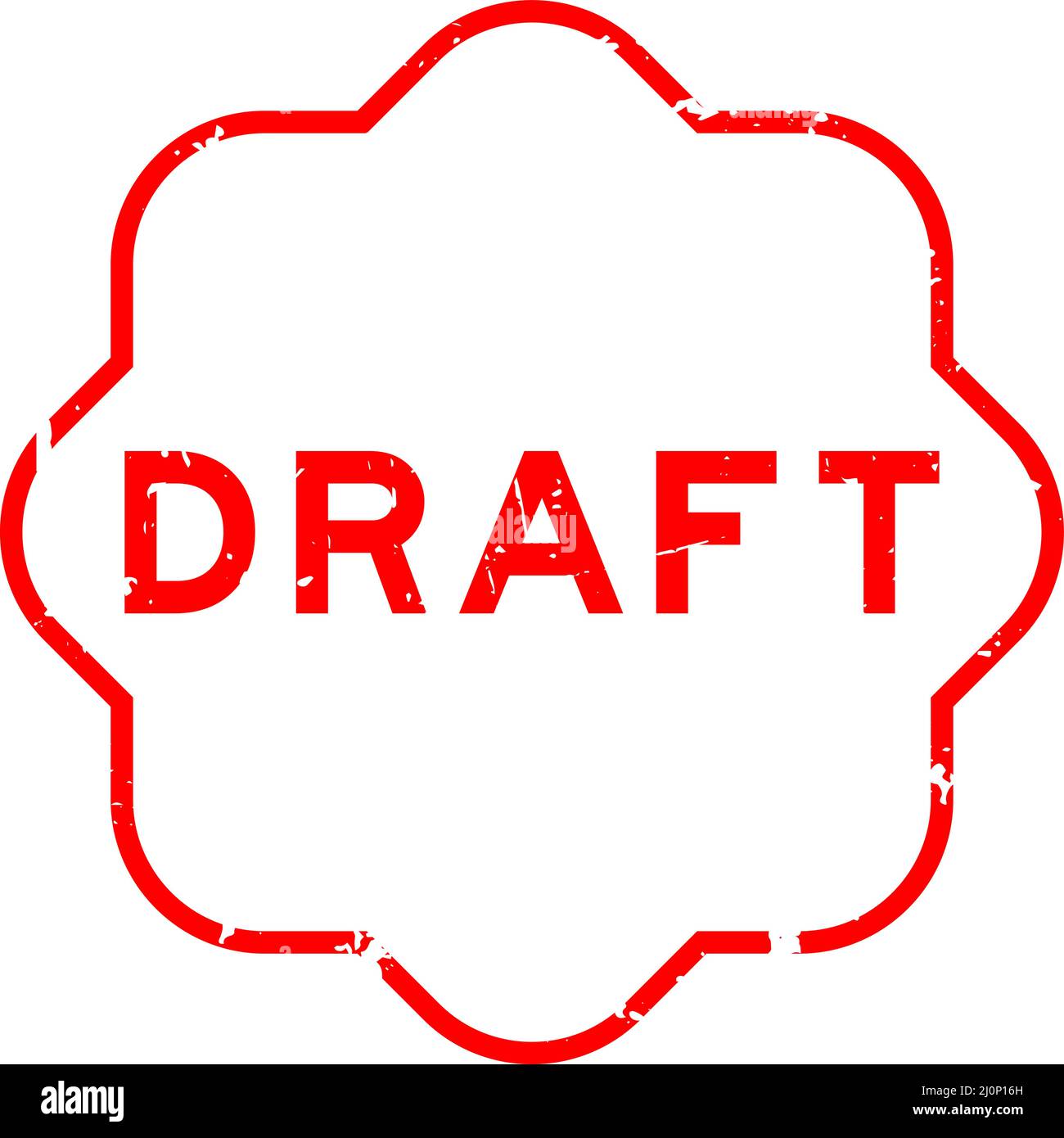 Grunge red draft word rubber seal stamp on white background Stock ...
