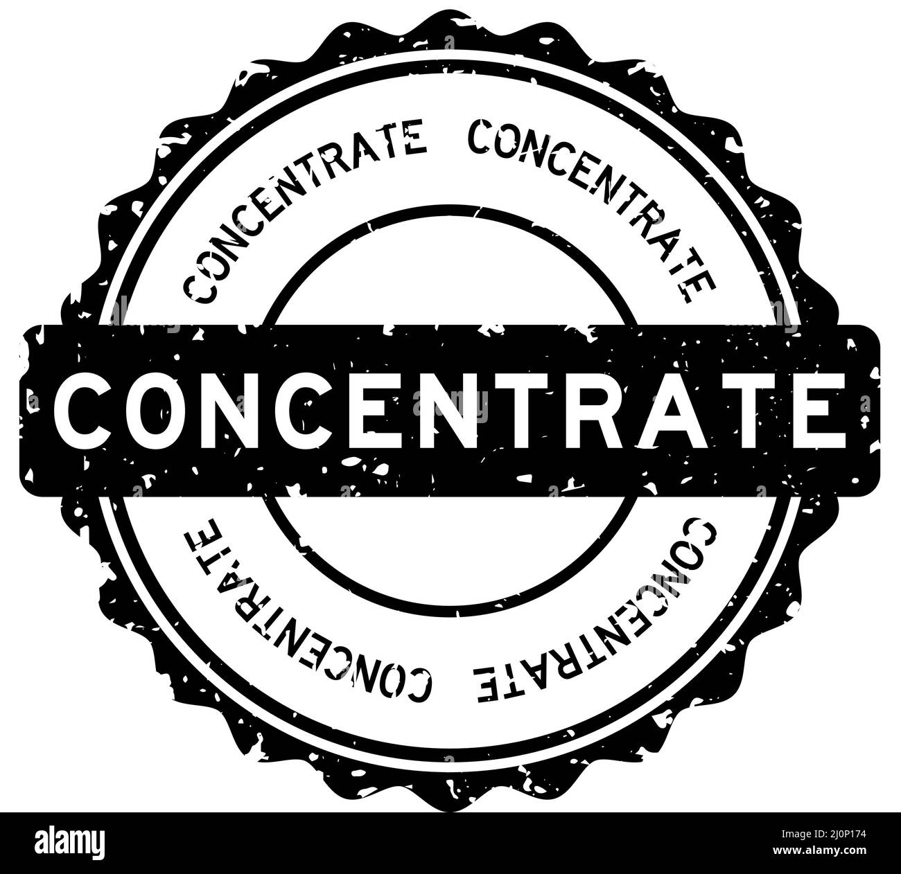Grunge Black Concentrate Word Round Rubber Seal Stamp On White Background Stock Vector Image