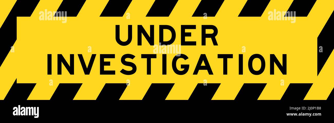 Yellow and black color with line striped label banner with word under ...