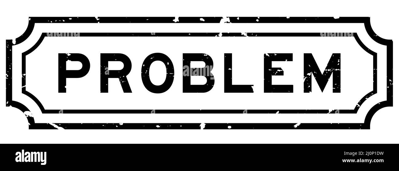 Grunge black problem word rubber seal stamp on white background Stock ...