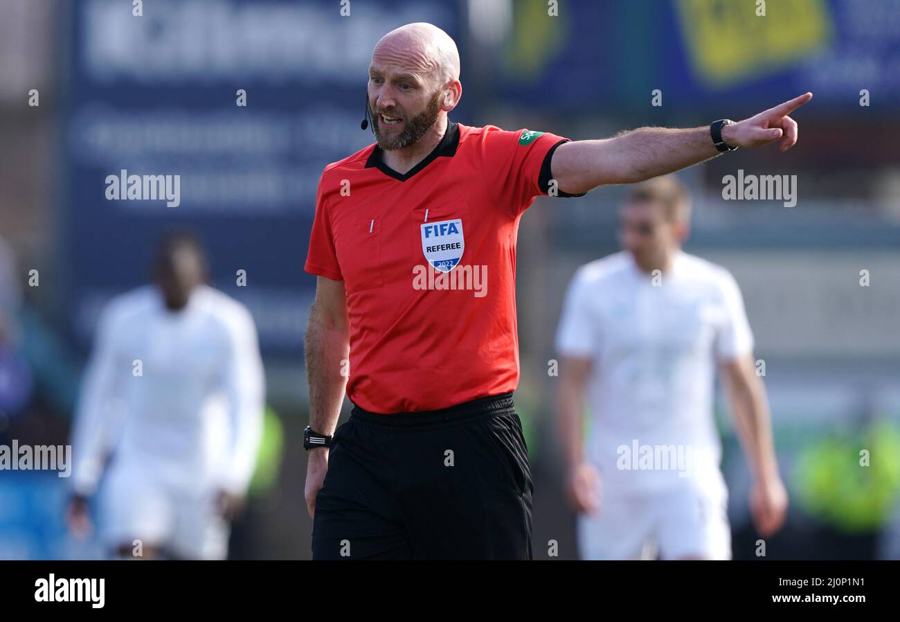 Referee Bobby Madden during the cinch Premiership match at the Kilmac ...