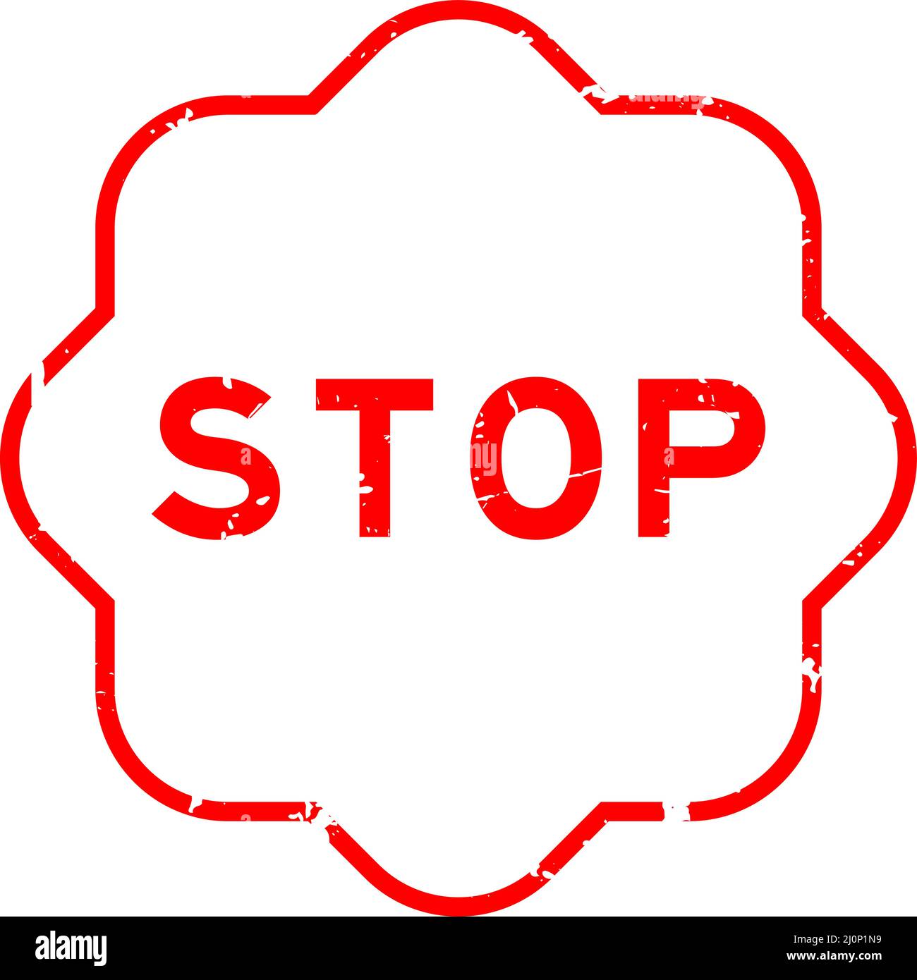 Grunge red stop word rubber seal stamp on white background Stock Vector ...