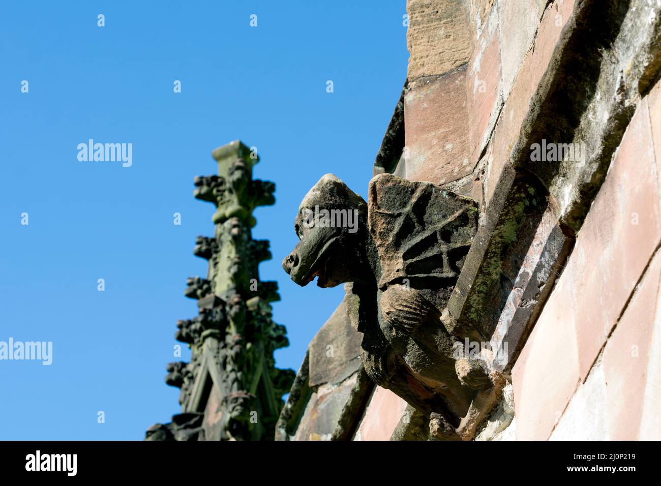 A gargoyle on St. John the Baptist, St. Laurence and St. Anne`s Church ...