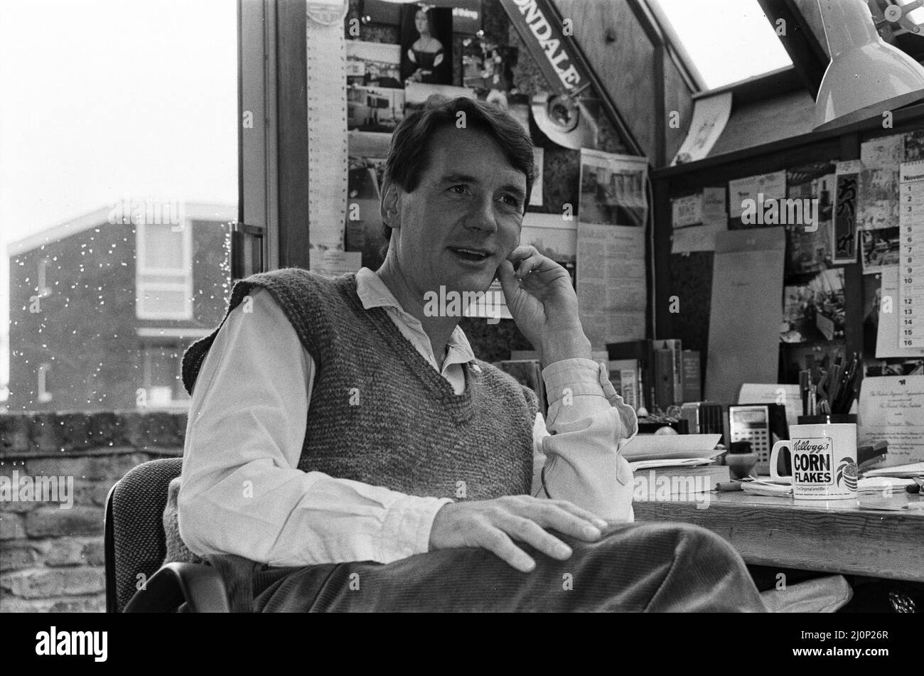 Actor and writer Michael Palin in his study at home. 7th November 1984 ...