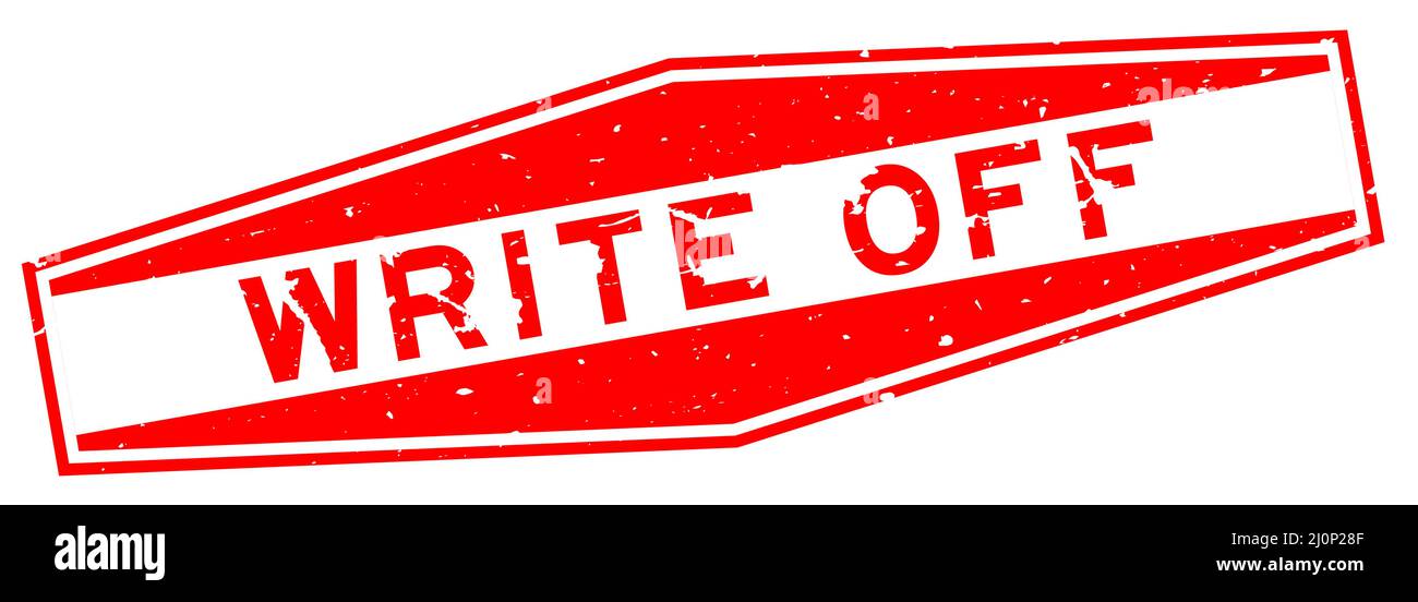 Grunge red write off word hexagon rubber seal stamp on white background ...