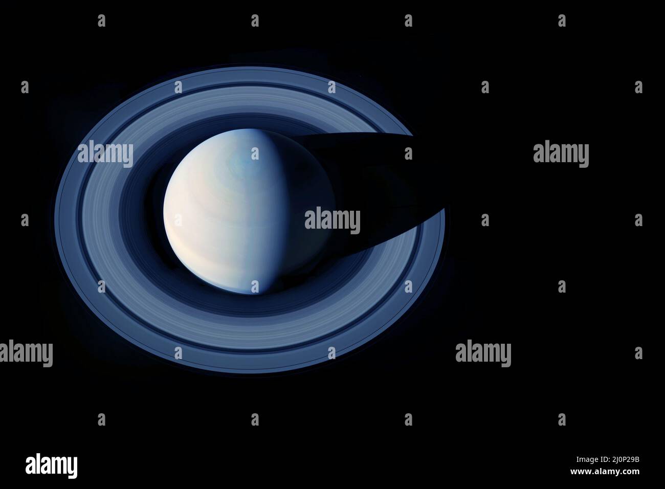 Saturn with rings, on a dark background. Elements of this image ...