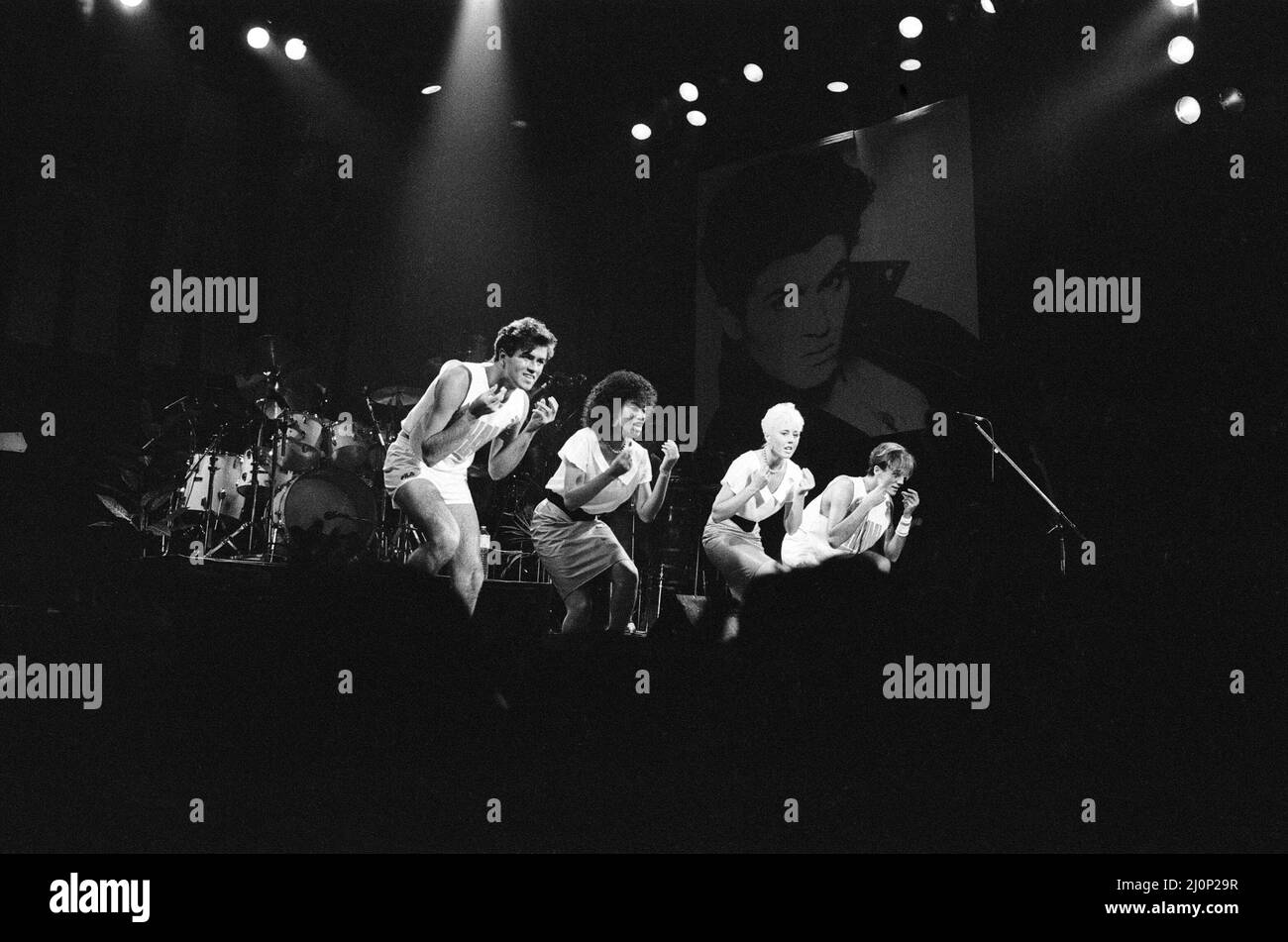 New pop sensation Wham! pictured in concert in Aberdeen, Scotland. This ...