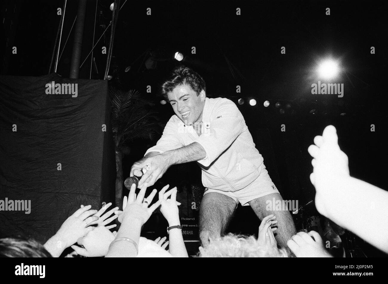 New pop sensation Wham! pictured in concert in Aberdeen, Scotland. This ...
