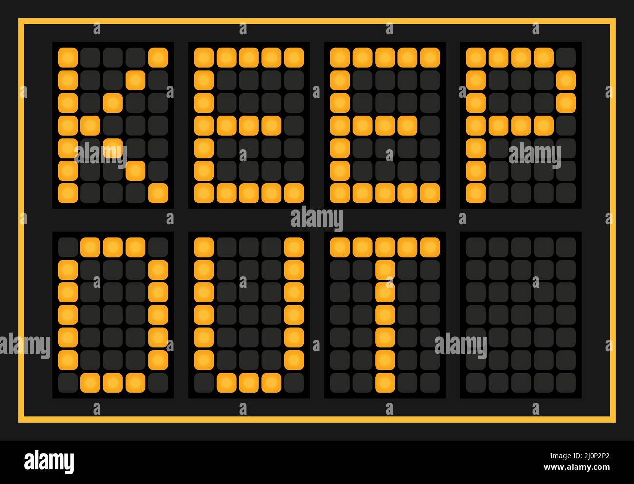 Orange color led in word keep out on black background Stock Vector ...