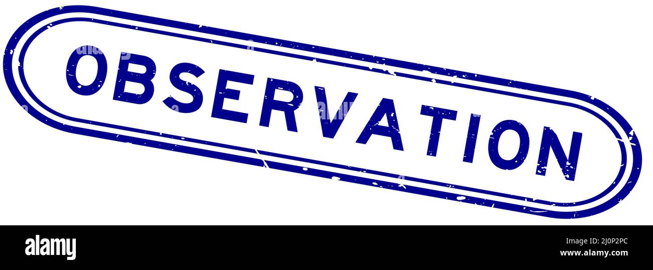 Grunge blue observation word rubber seal stamp on white background ...