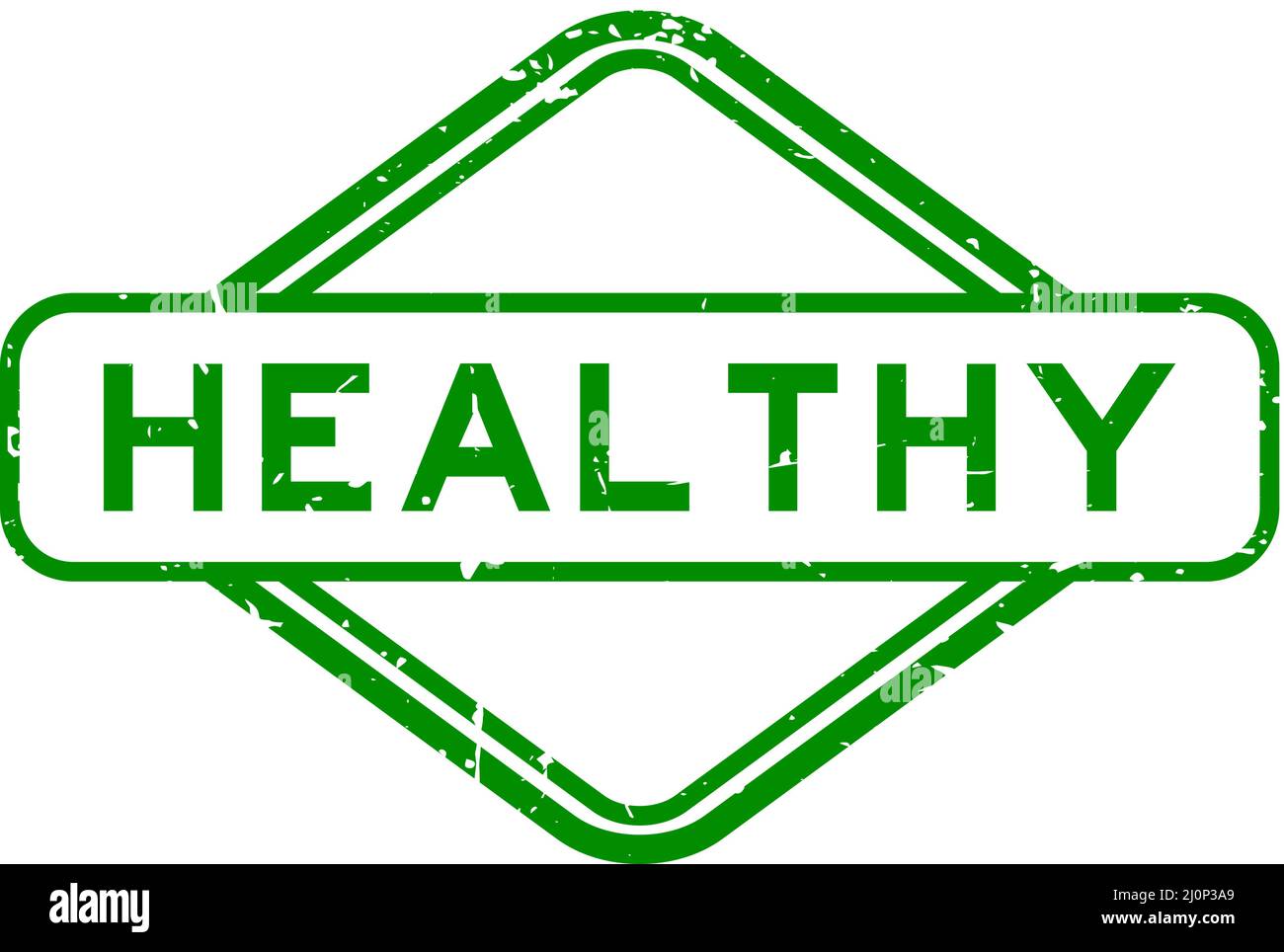 Grunge green healthy word rubber seal stamp on white background Stock ...