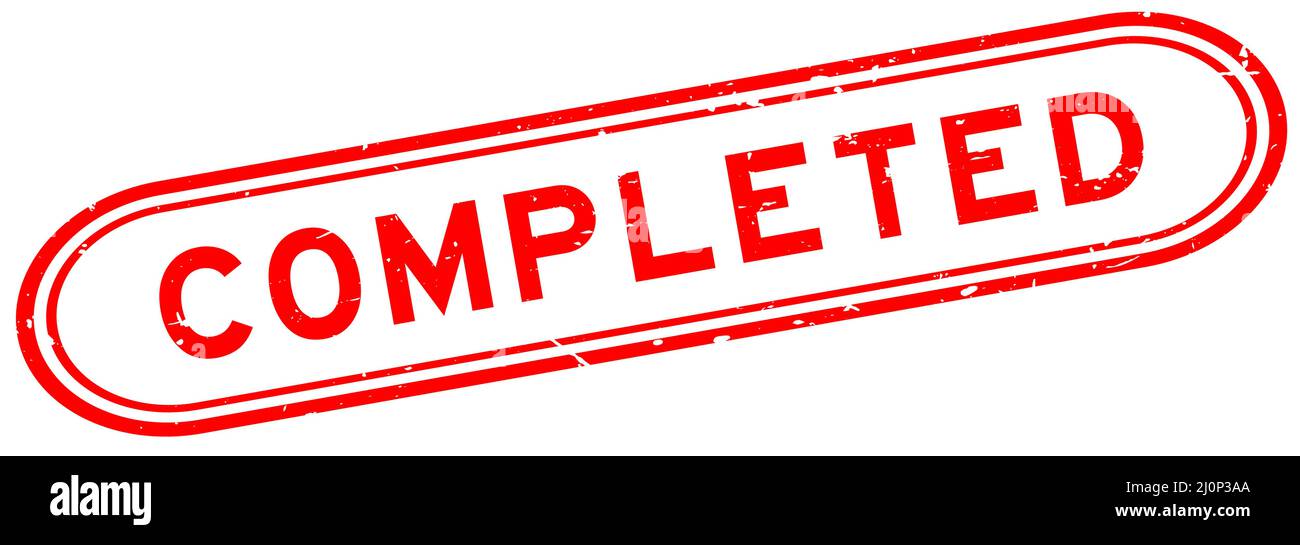 Grunge red completed word rubber seal stamp on white background Stock ...