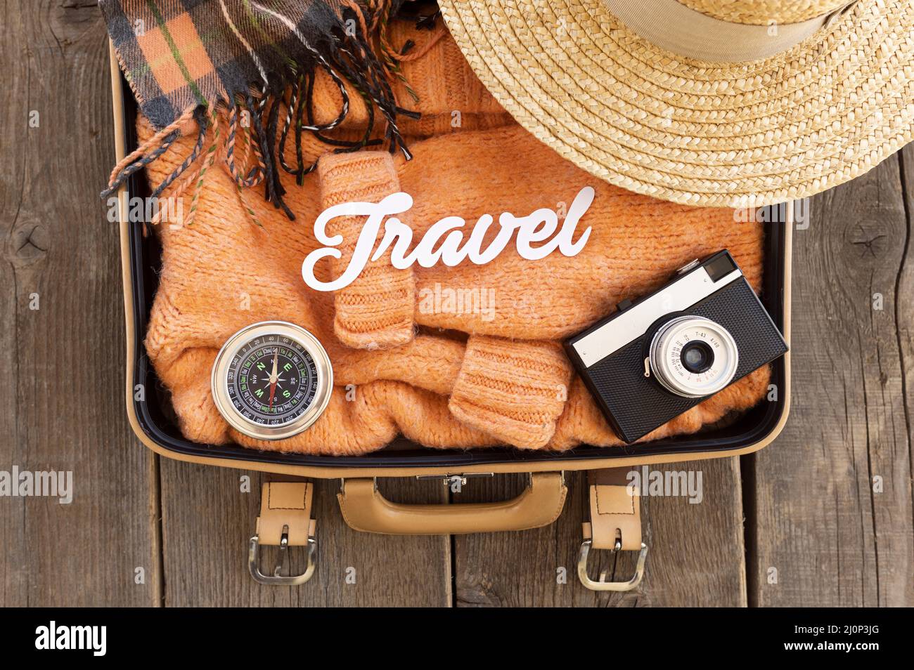 Top view autumn travel composition. High quality and resolution ...