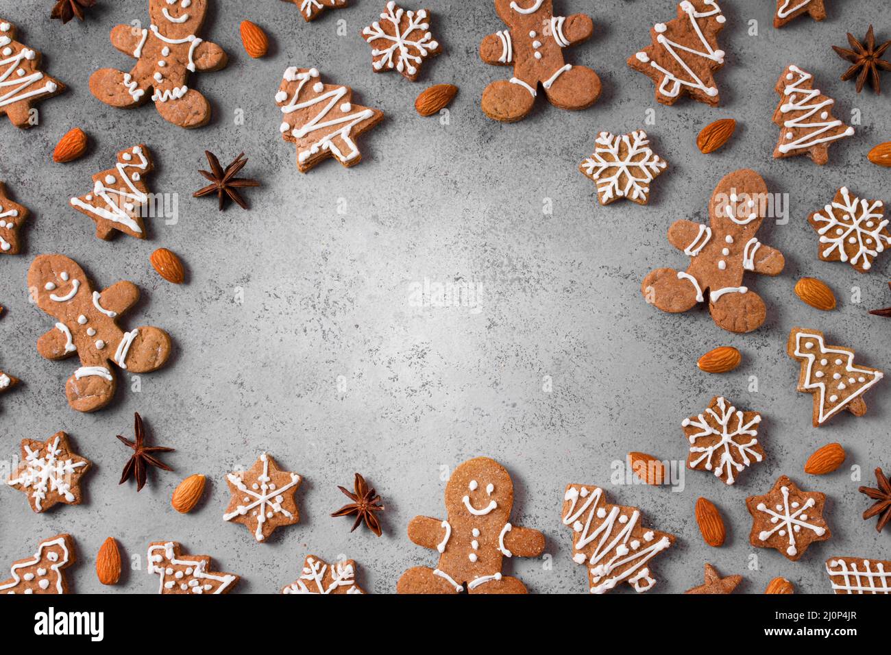 Top view assortment gingerbread cookies. High quality and resolution ...