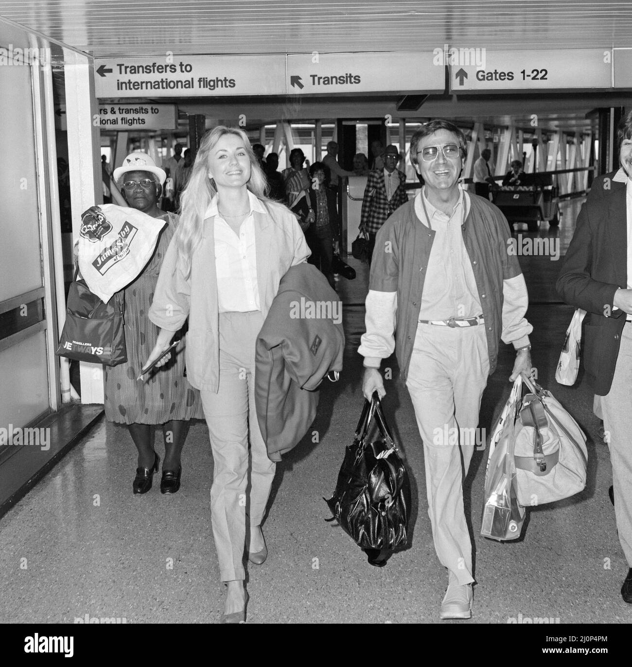 Des O'Connor arriving at Heathrow Airport from Australia with his ...