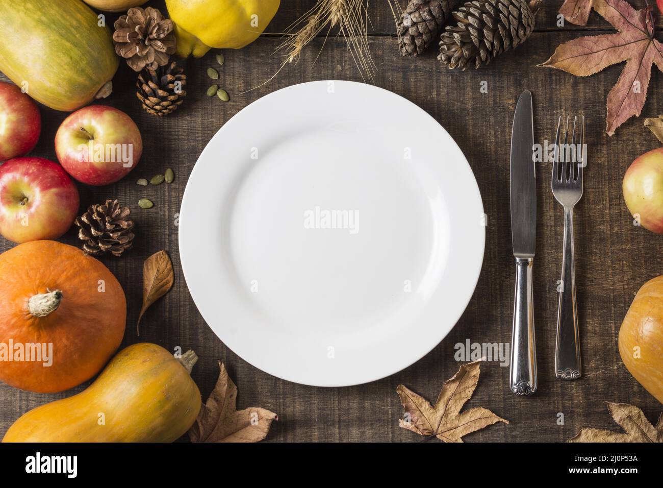 Top view harvest arrangement with plate. High quality and resolution ...