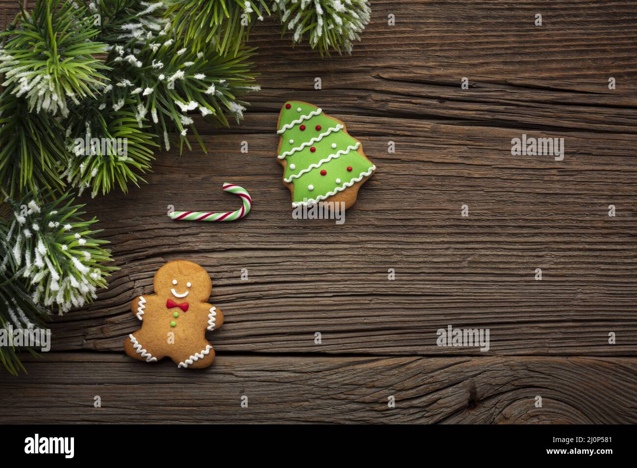 Top view gingerbread man with copy space. High quality and resolution ...