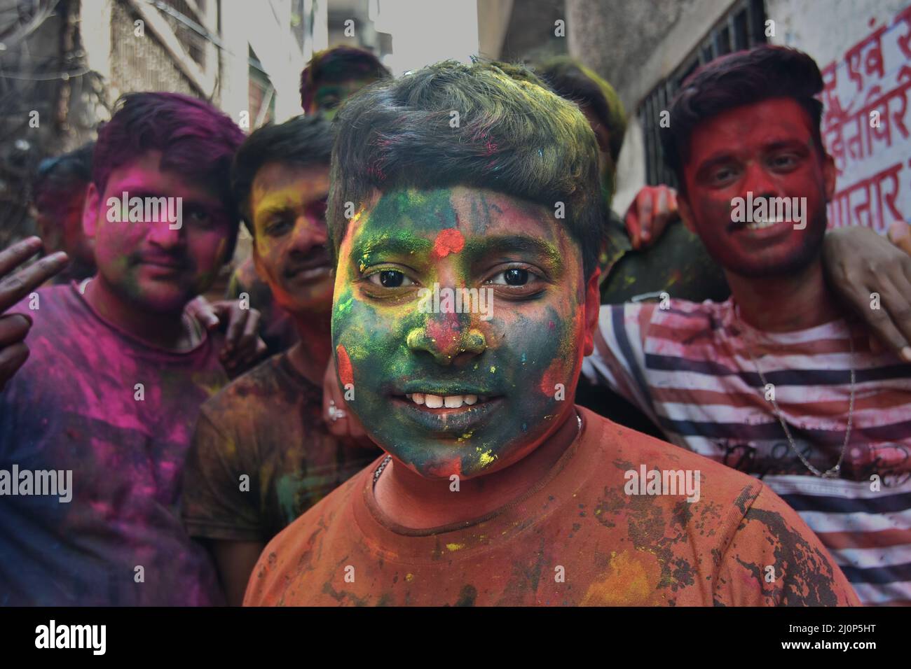Kolkata, India. 19th Mar, 2022. (3/19/2022) A group of young boys ...