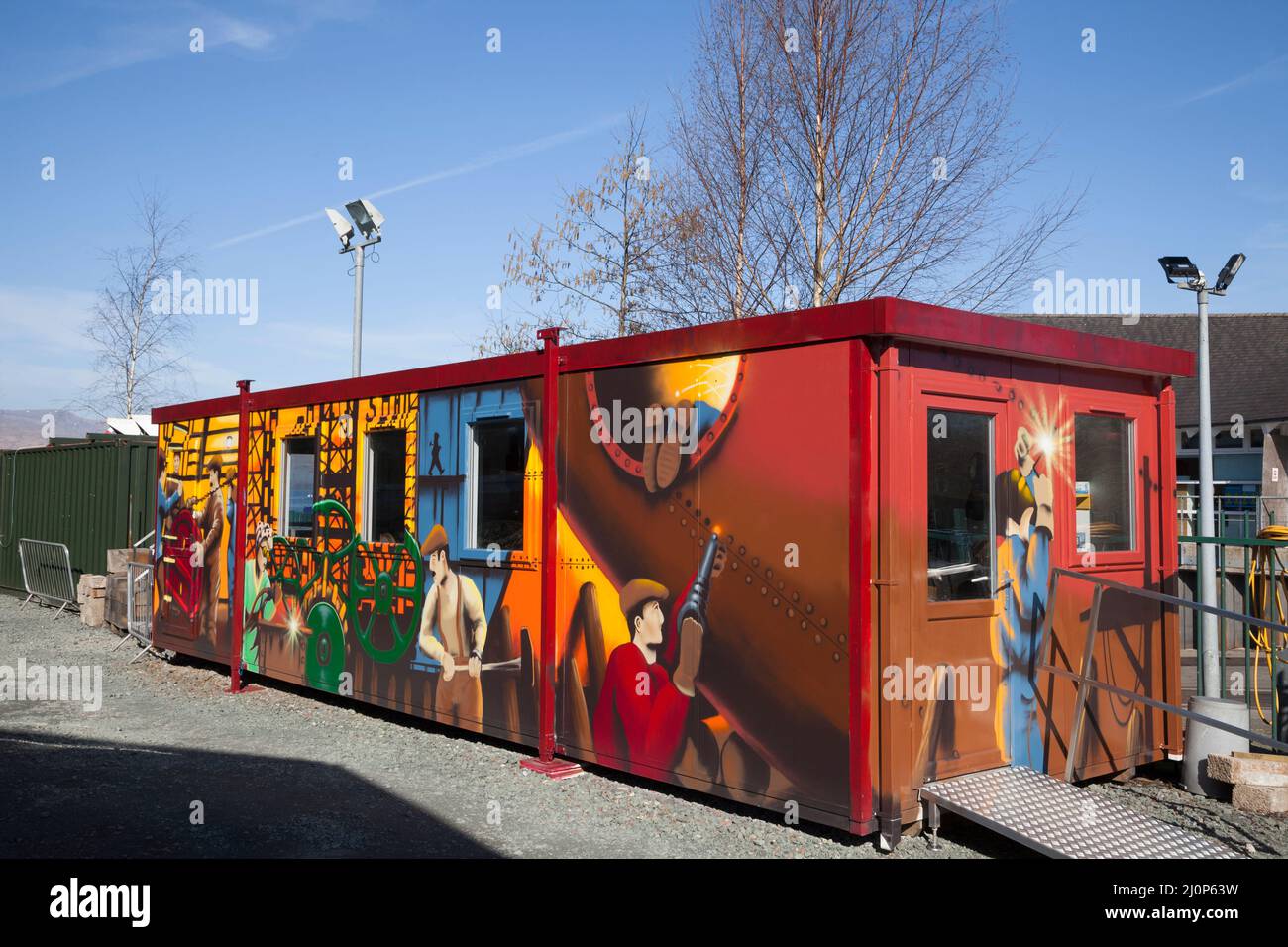 Site office for the restoration of the Maid of the Loch steam ship at ...
