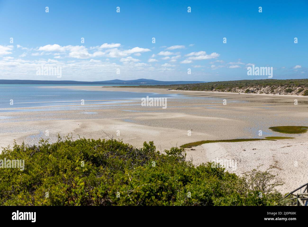 Large beach in the Langebaan lagoon in the West Coast National Park in ...
