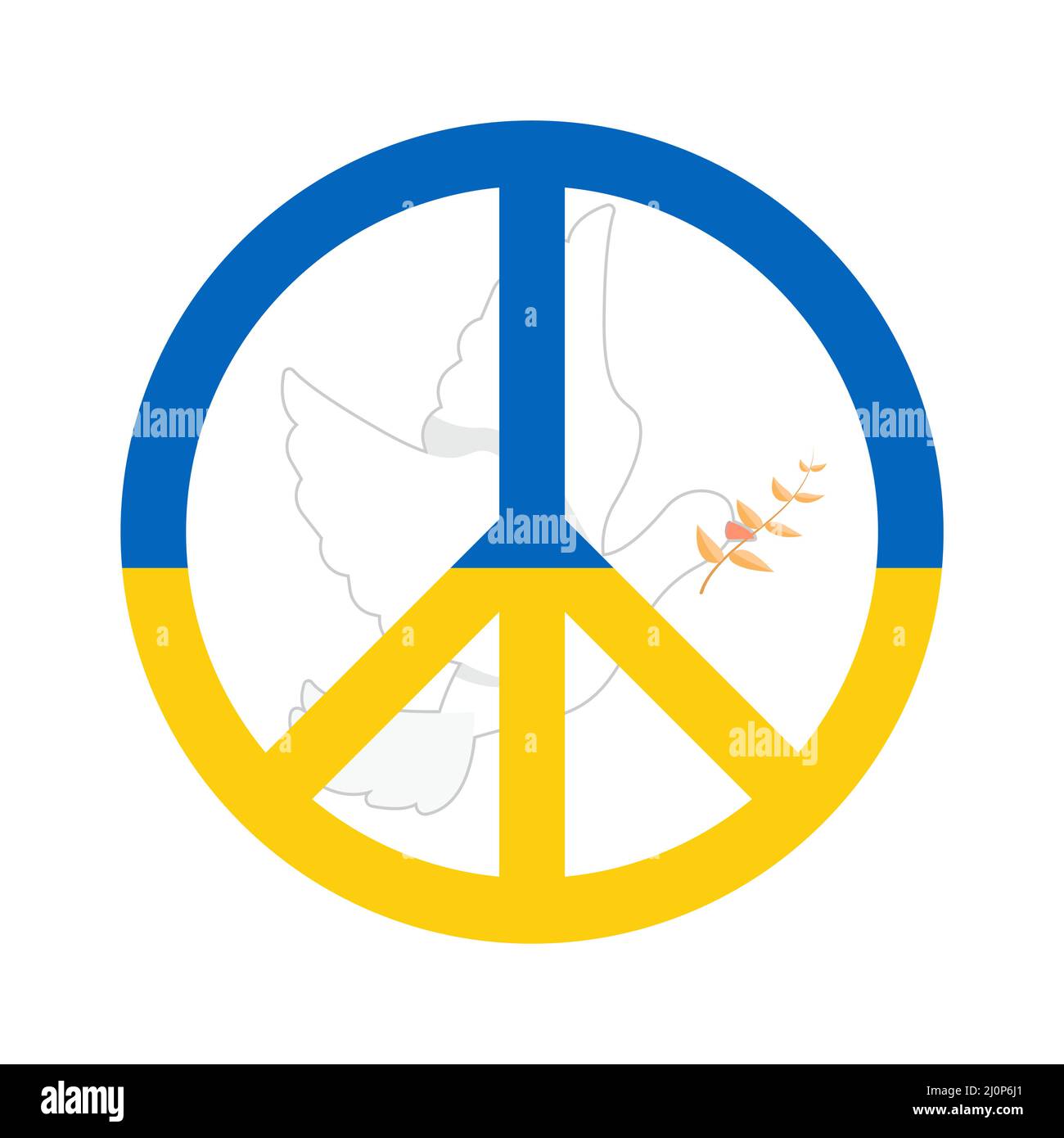 peace icon on Ukrainian flag. Symbol of freedom Symbol of peace, sign ...