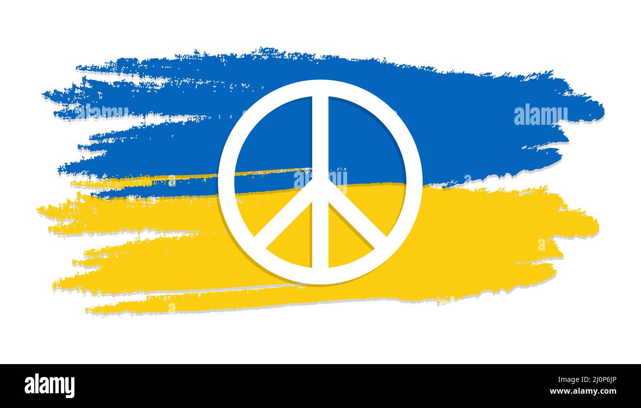 peace icon on Ukrainian flag. Symbol of freedom Symbol of peace, sign ...