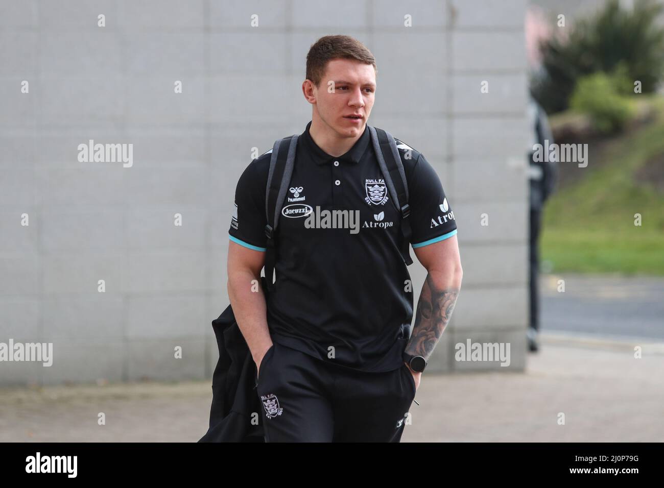 Jordan Lane (13) of Hull FC arrives at the MKM Stadium Stock Photo - Alamy