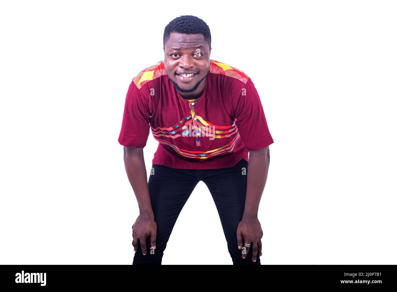 handsome young man wearing loincloth shirt standing on white background ...