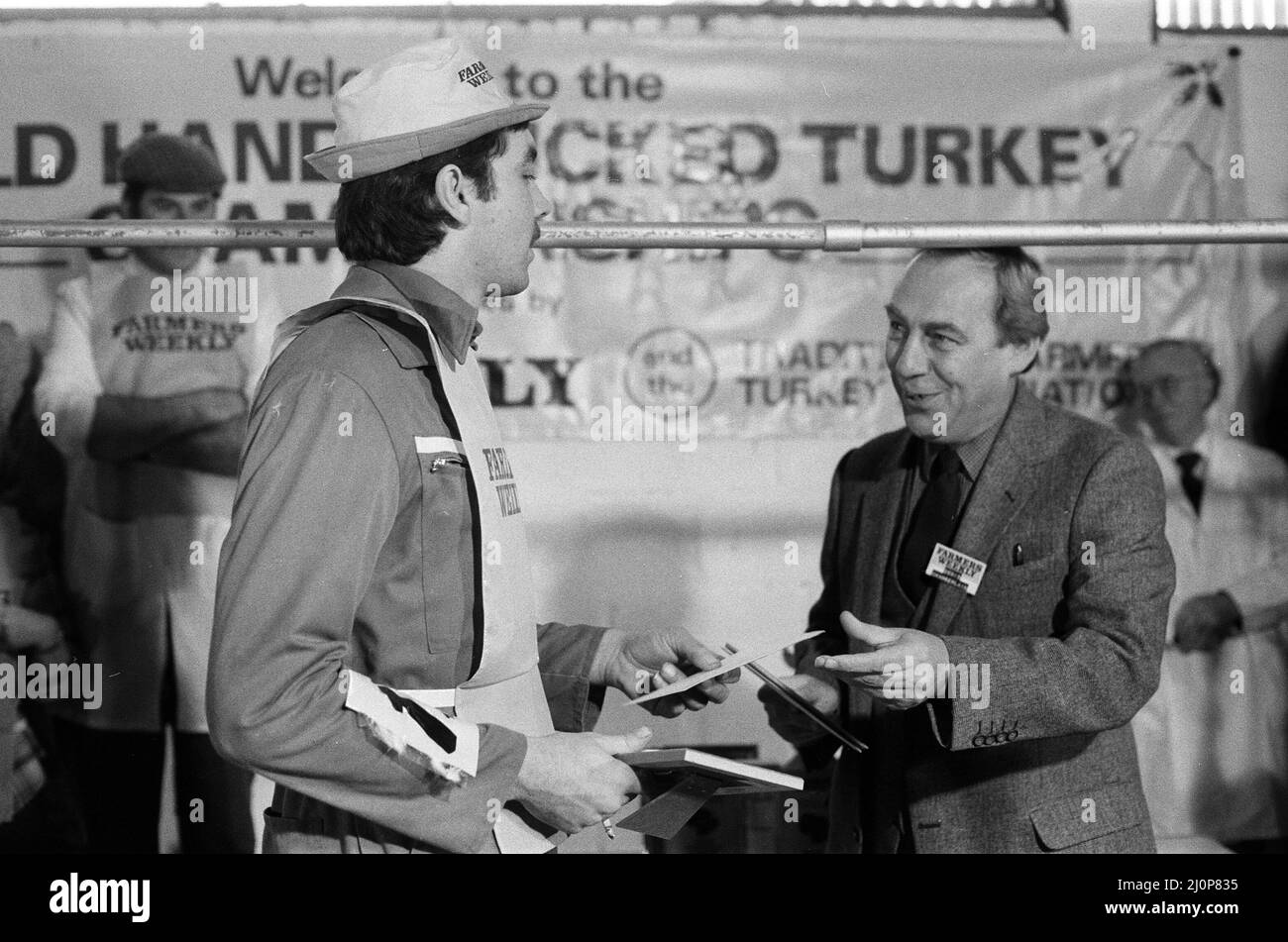 Turkey plucking championship at Henley. December 1984 Stock Photo - Alamy