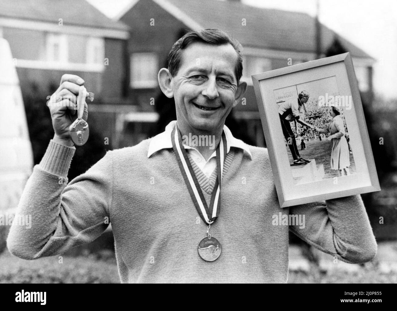 Athlete Steve Cram Bill Cram father of Steve with some of his son's ...