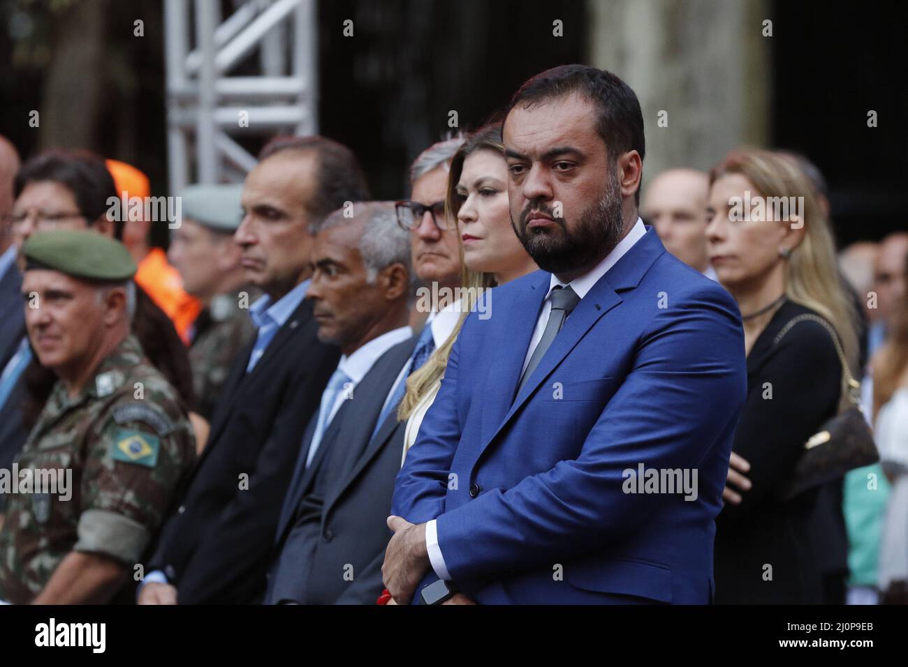 Claudio Castro acting governor of Rio de Janeiro attends homage to ...