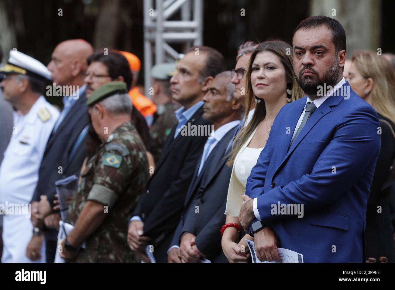 Claudio Castro acting governor of Rio de Janeiro attends homage to ...