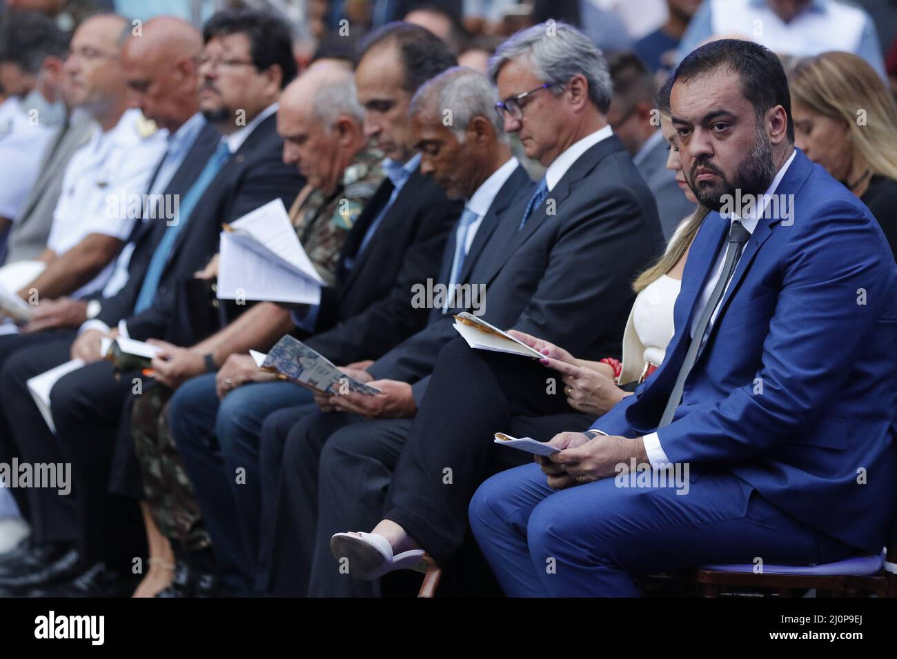 Claudio Castro acting governor of Rio de Janeiro attends homage to ...