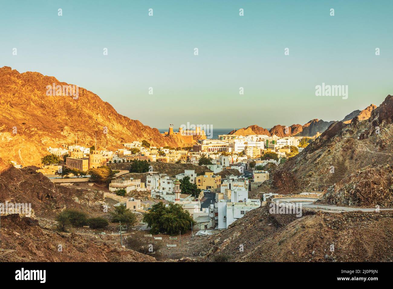 Panoramic view of Old Muscat, the capital of Oman Stock Photo - Alamy