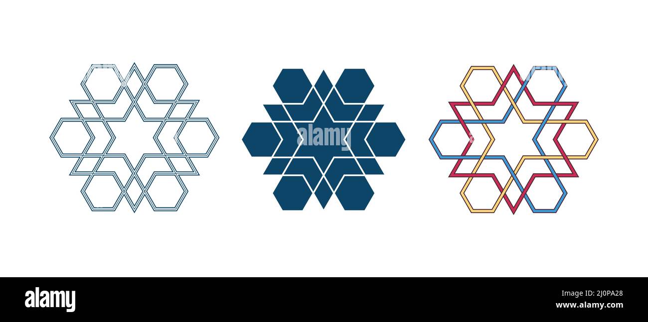 Persian geometric mosaic rosettes for Ramadan card Stock Vector Image ...