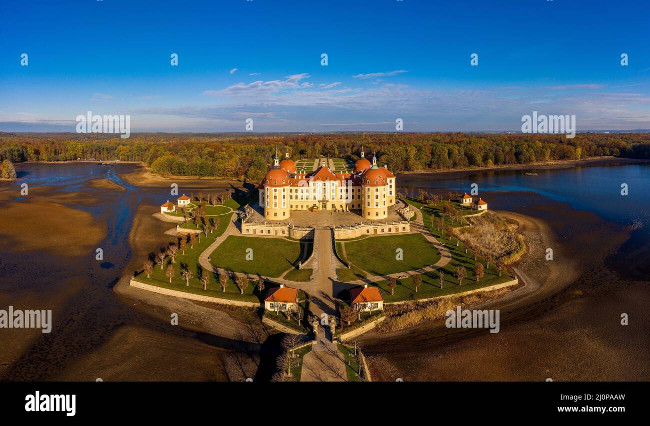 Panoramic view on Moritzburg Castle, Germany Stock Photo - Alamy