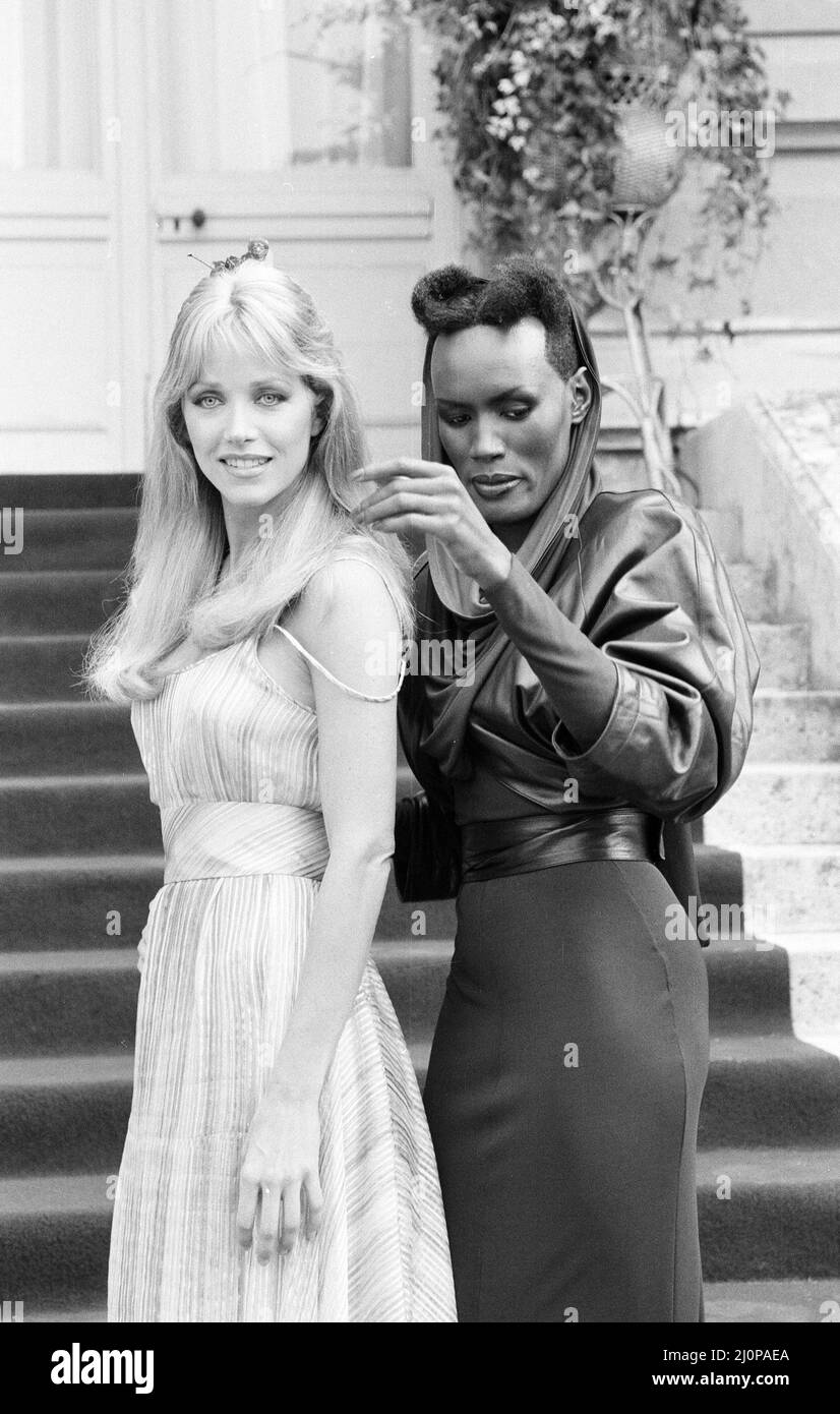 A View to a Kill 1984 James Bond film, Photocall outside The Chateau de ...