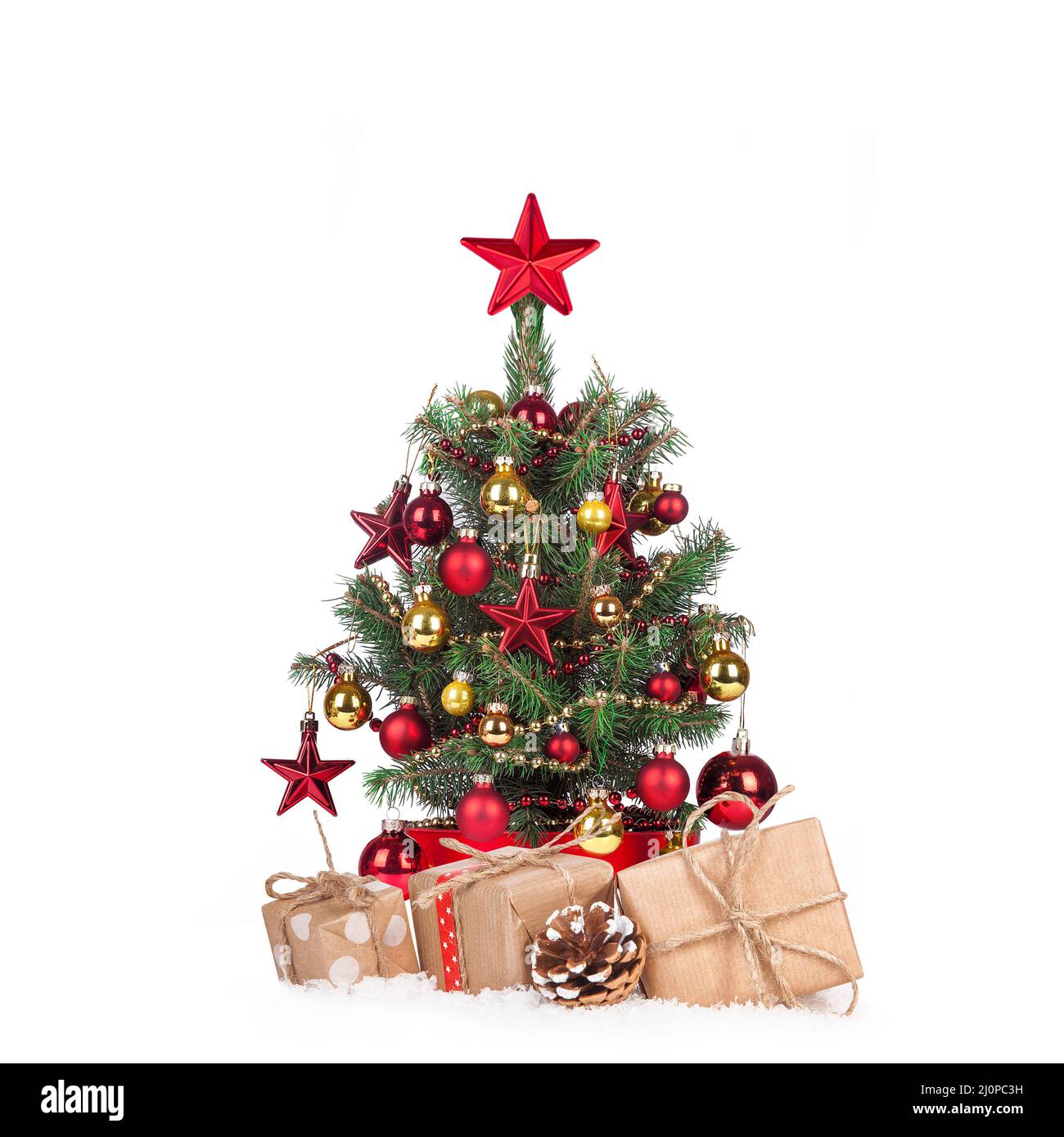 Christmas tree decorated bright snow hi-res stock photography and ...