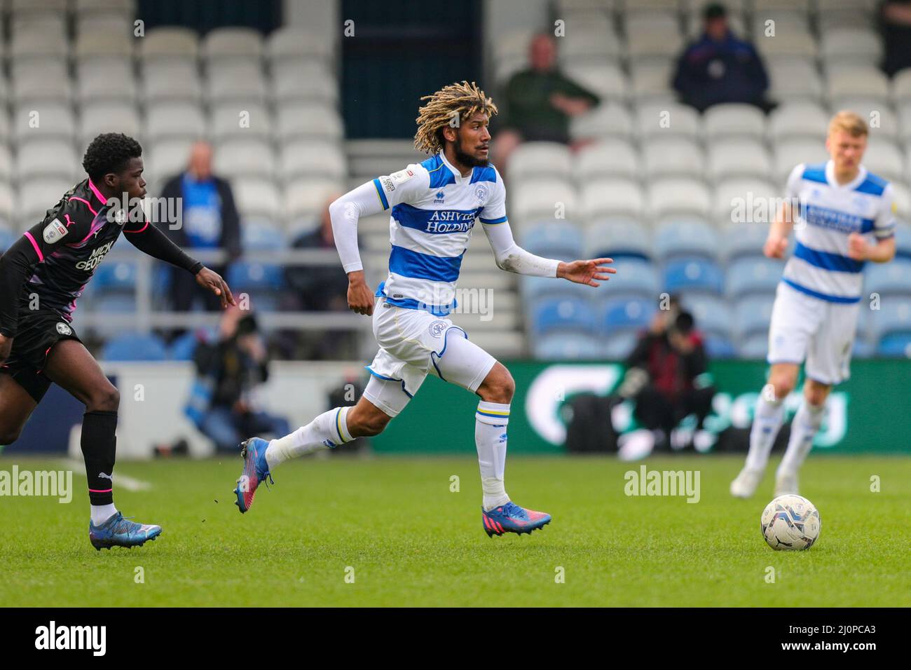 LONDON, UK. MAR 20TH QPR's Deon Sanderson sets up an attack during the ...
