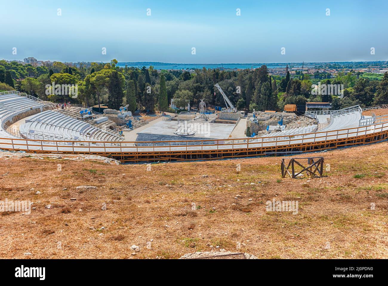 View of the Greek theatre of Syracuse, iconic landmark in the ...