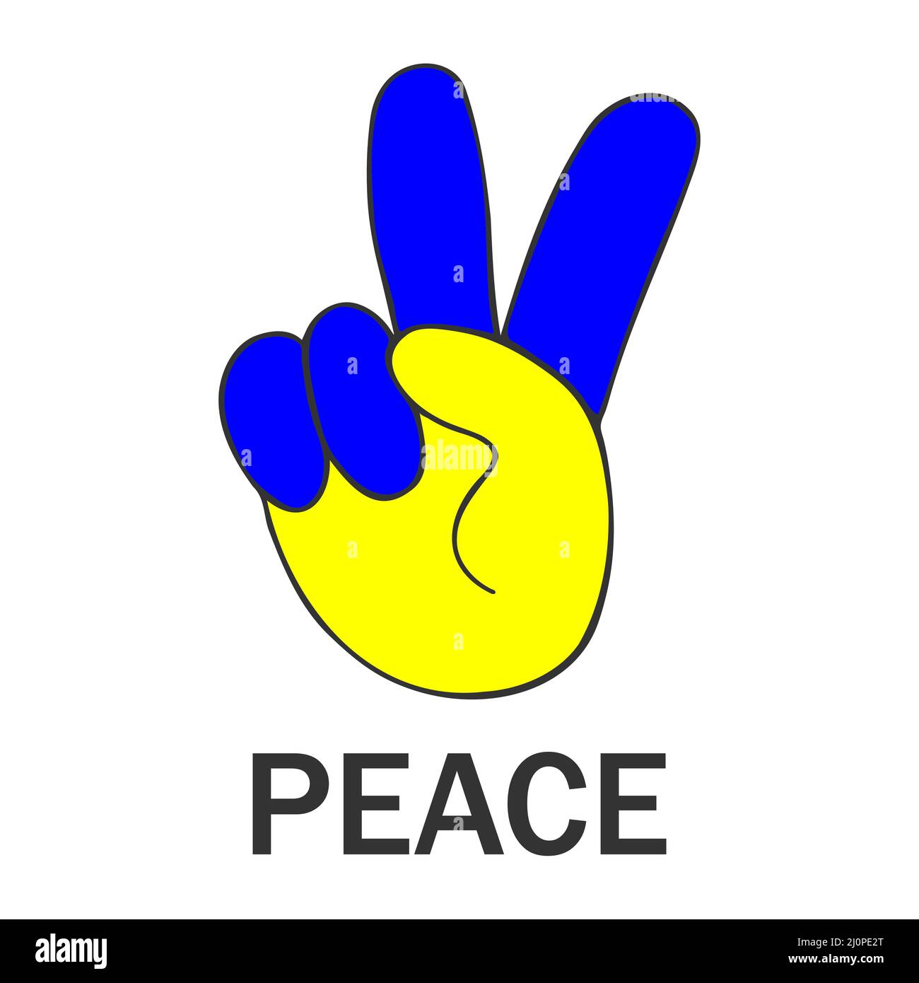 Peace symbol. Finger gesture. Abstract sign of victory for celebration ...