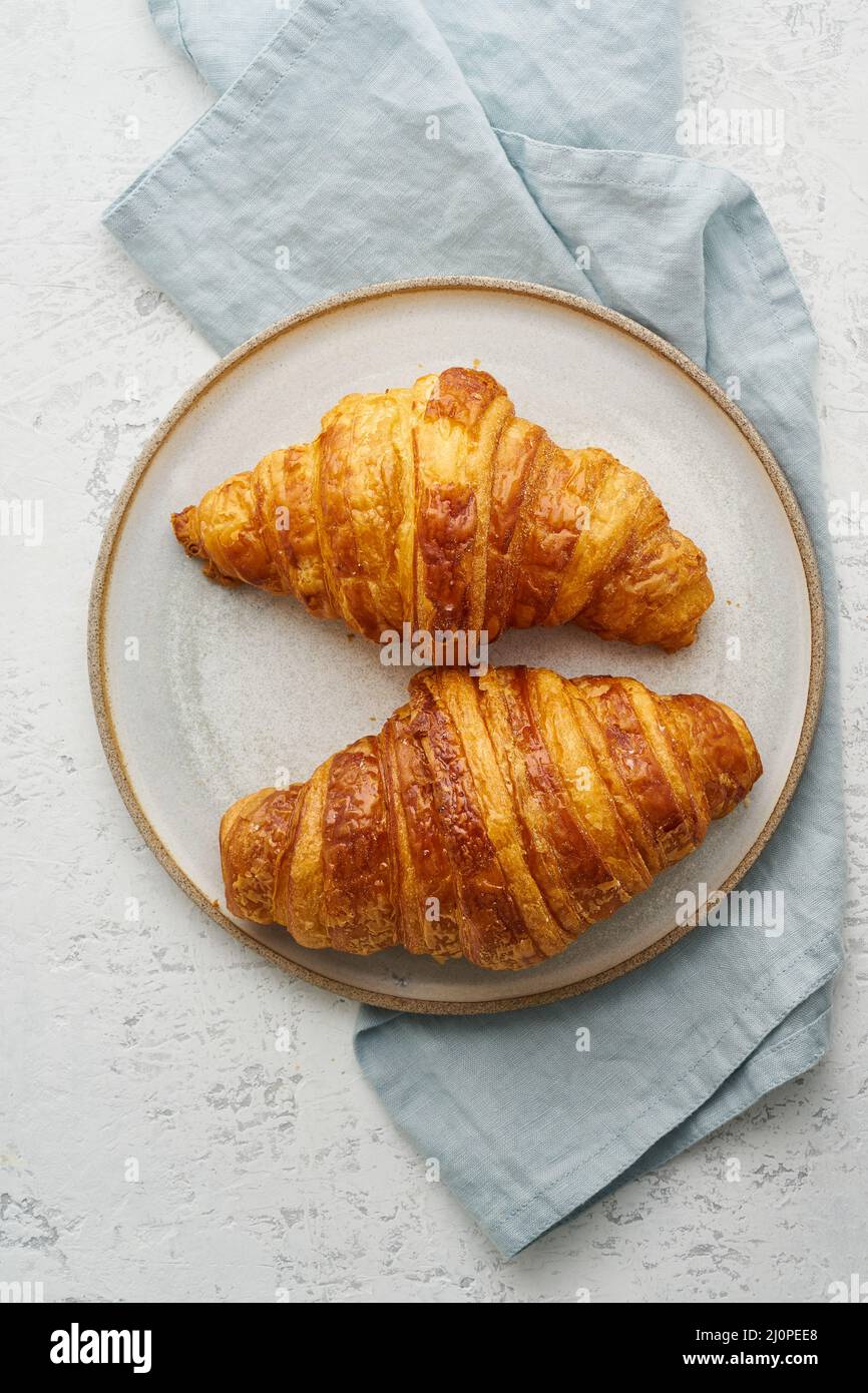 Two baked croissants on hi-res stock photography and images - Alamy