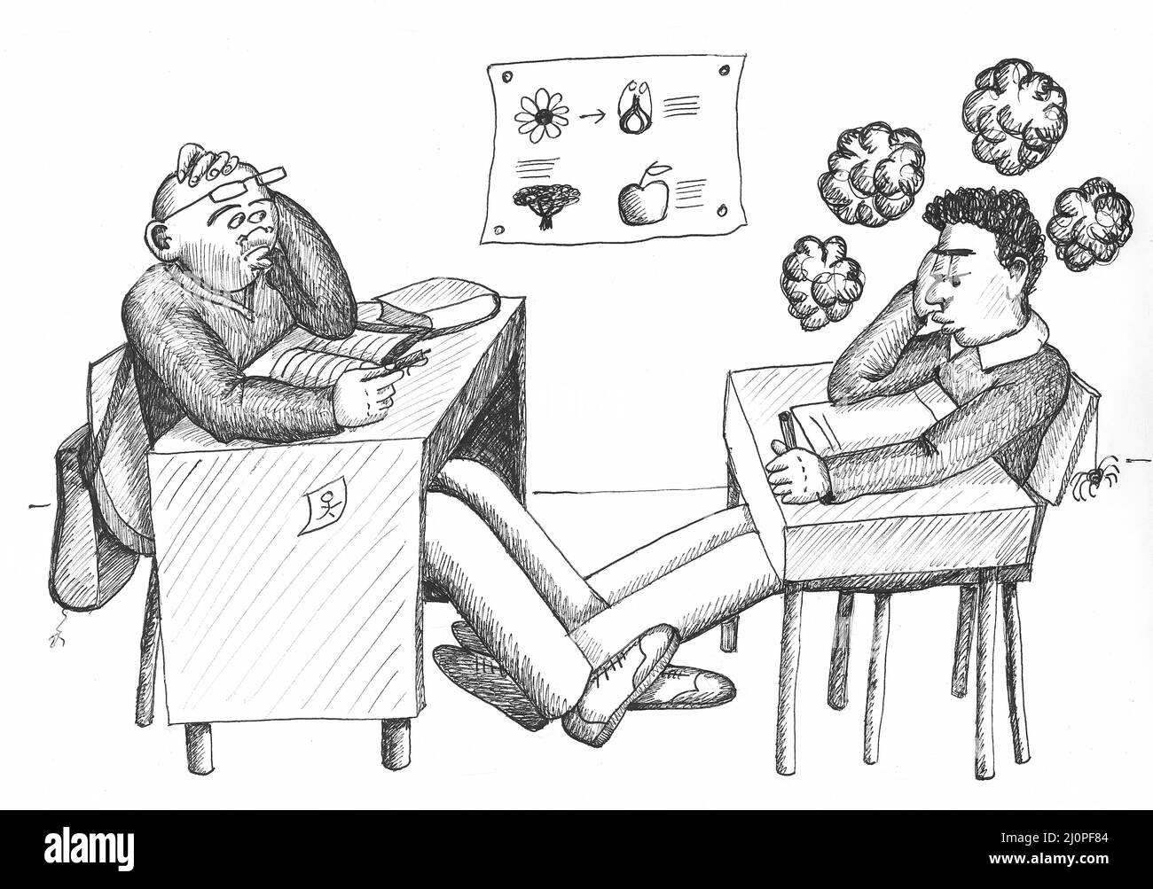 Teacher student drawing on Black and White Stock Photos & Images - Alamy