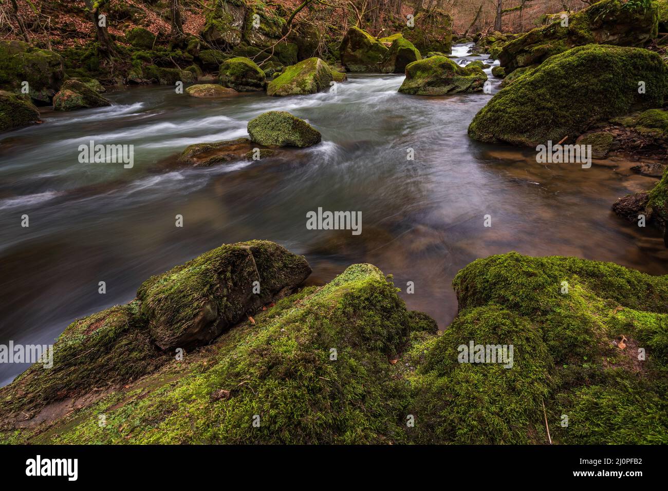 German-Luxembourg Nature Park, Irrel waterfalls. Germany Stock Photo ...