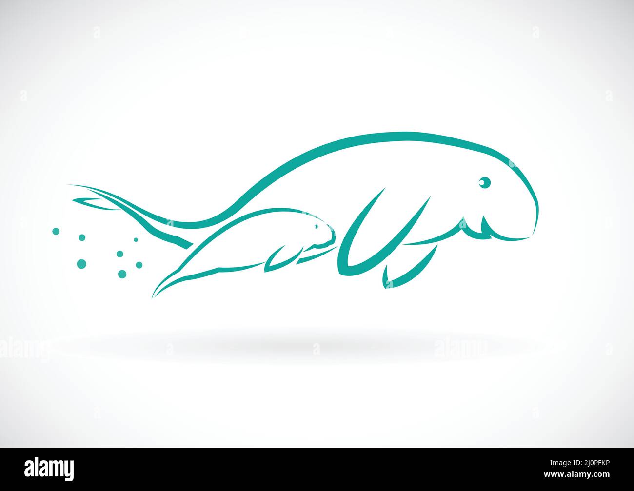 Vector image of dugong on white background. Easy editable layered ...