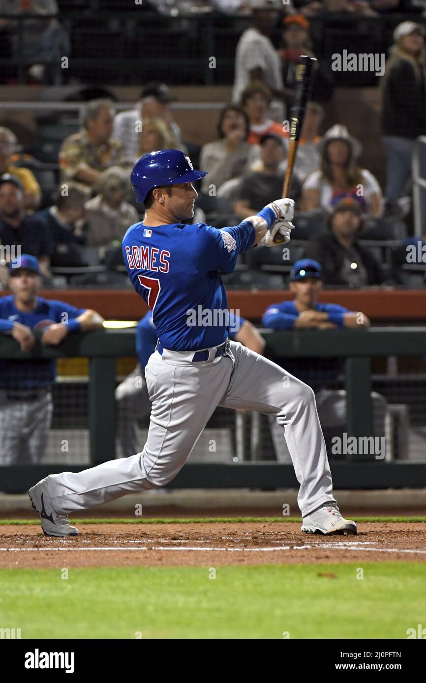 Chicago Cubs catcher Yan Gomes (7) plays in a game against the San ...